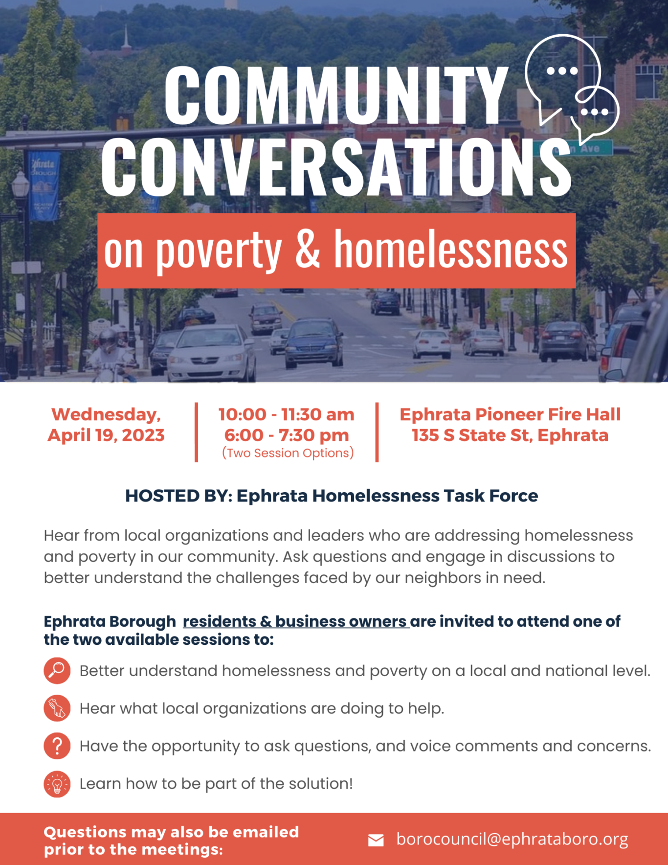 Community Conversations on Poverty & Homelessness - Mainspring of Ephrata